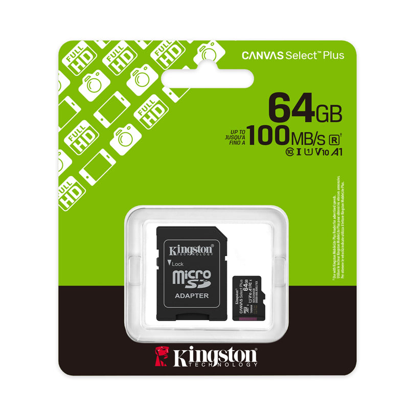 Kingston SDCS3 microSDXC Canvas Select Plus G3 with SD Adapter Option ...
