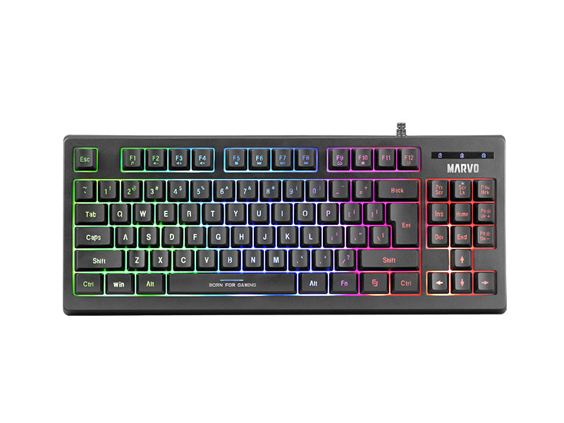 Marvo K607 Wired 87 Key, 3-Color LED backlight, Full Anti Ghosting, Co ...