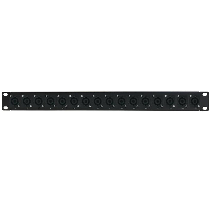 16-Port speakON patch panel, 19 inch rackmount 1U – Modcom