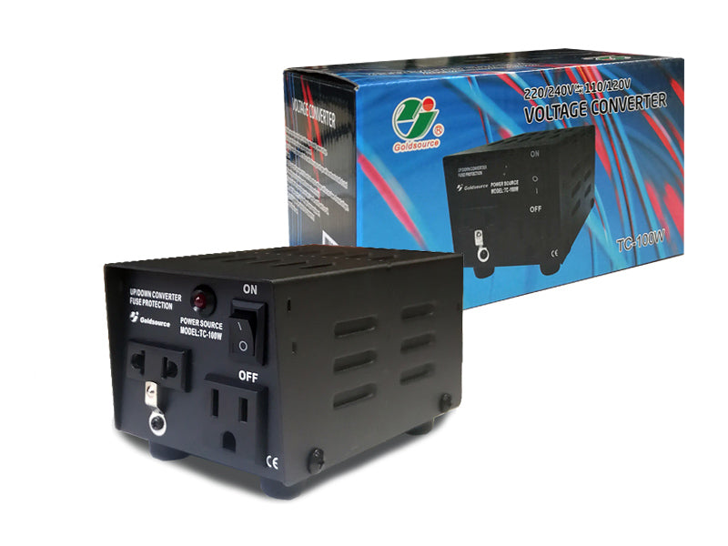 Goldsource TC-100W Voltage Converter 220/240V to/from 110/120V, 100 Wa ...