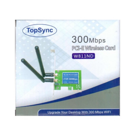 TopSync W811ND N300 300Mbps PCI-E Wireless Card with Dual Antennas – Modcom